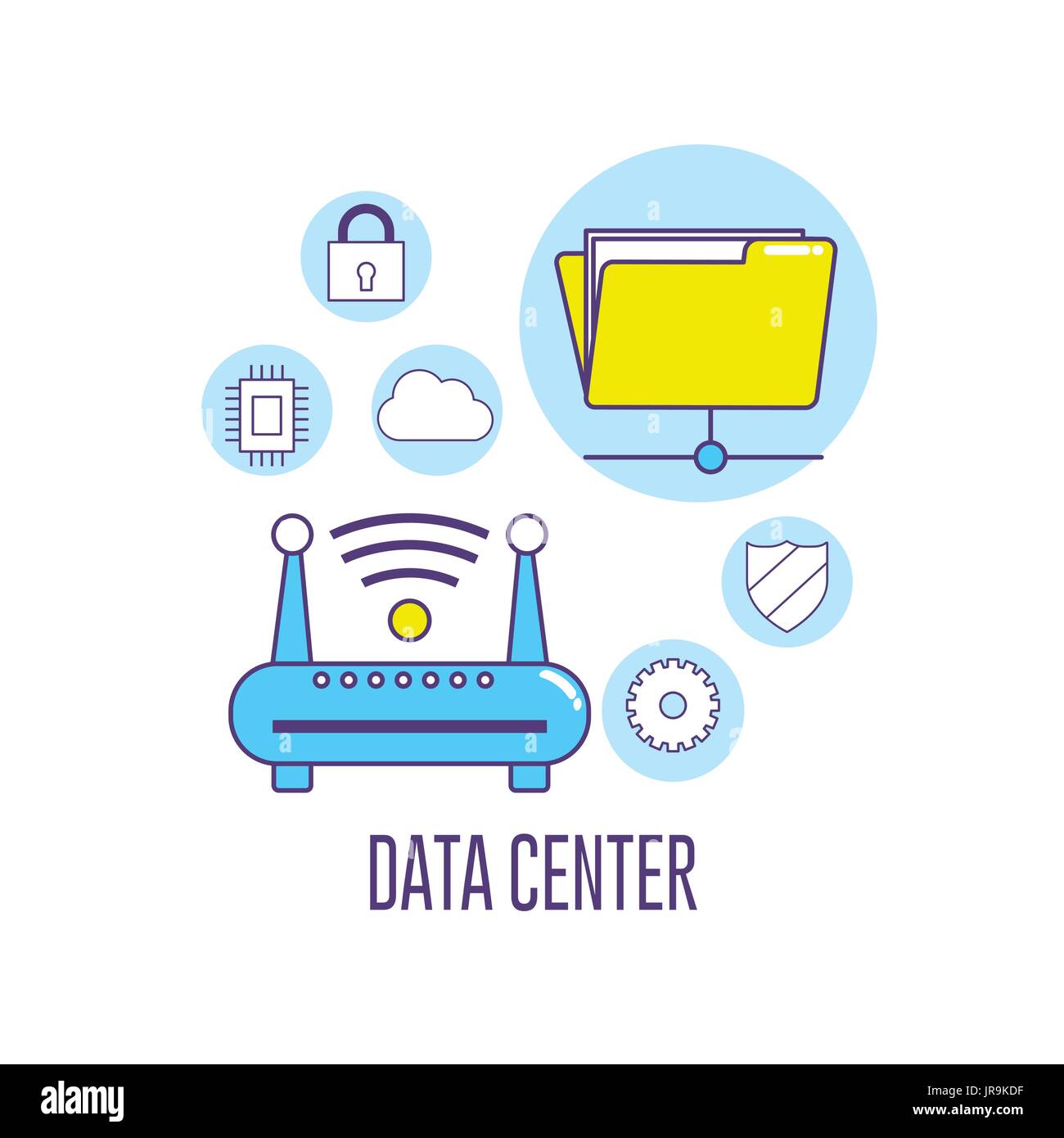 wifi router technology data center connection Stock Vector Image & Art ...