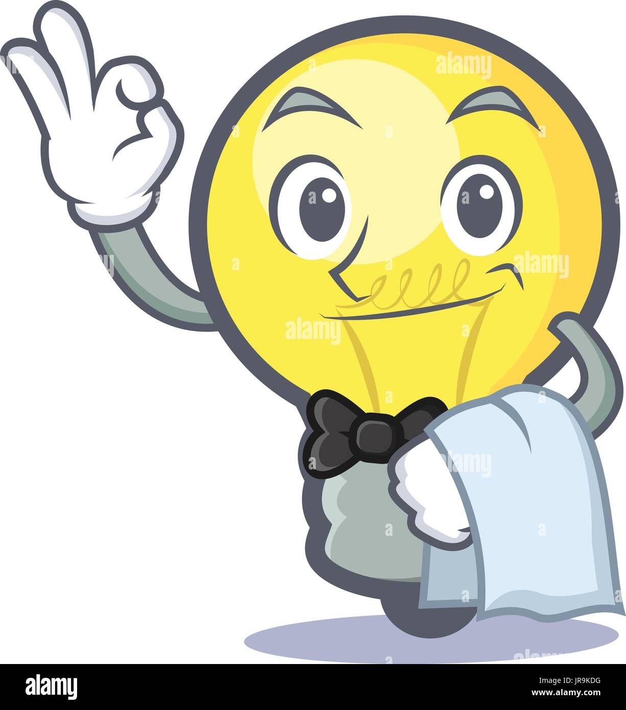 Waiter light bulb character cartoon Stock Vector Image & Art - Alamy