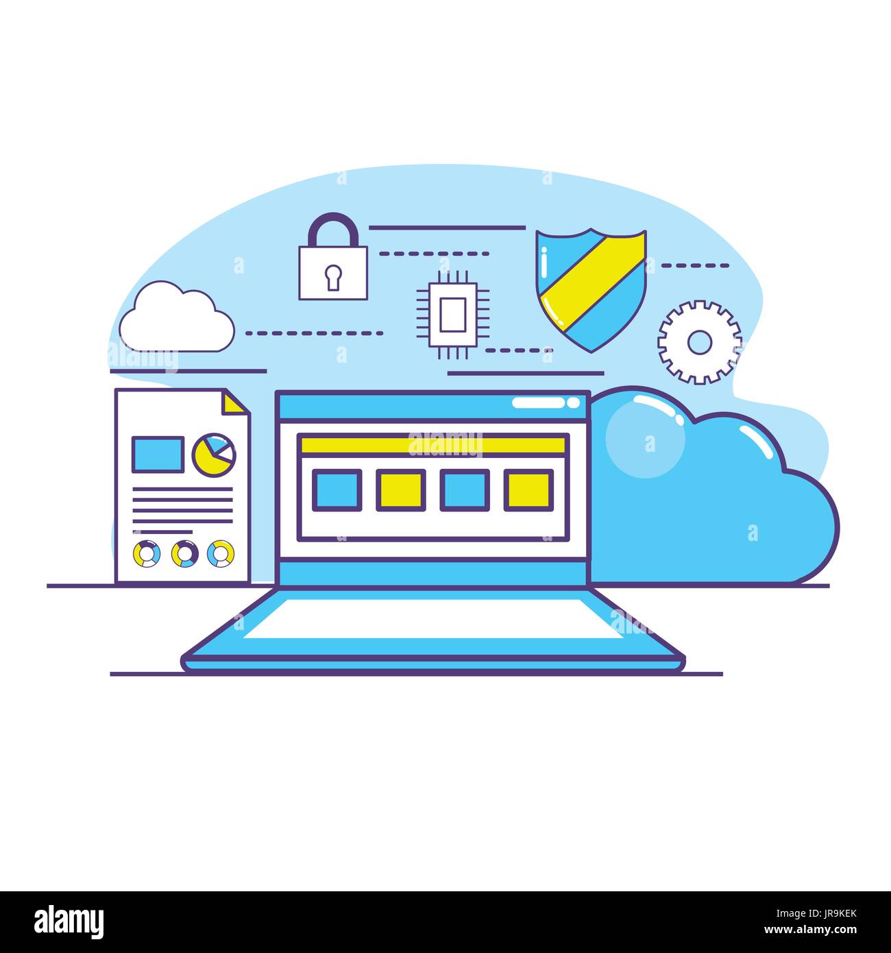 laptop technology with data center system Stock Vector Image & Art - Alamy