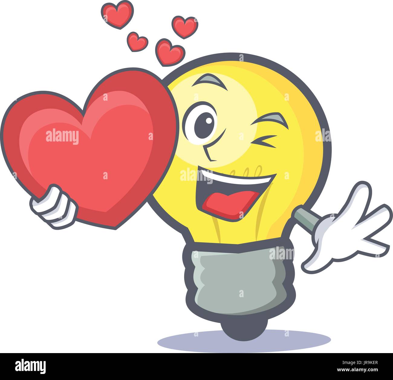 light bulb character cartoon with heart Stock Vector Image & Art - Alamy