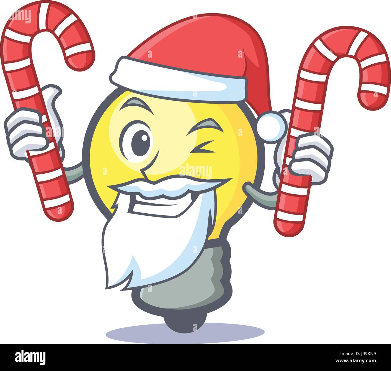Santa light bulb character cartoon with candy Stock Vector Image & Art ...