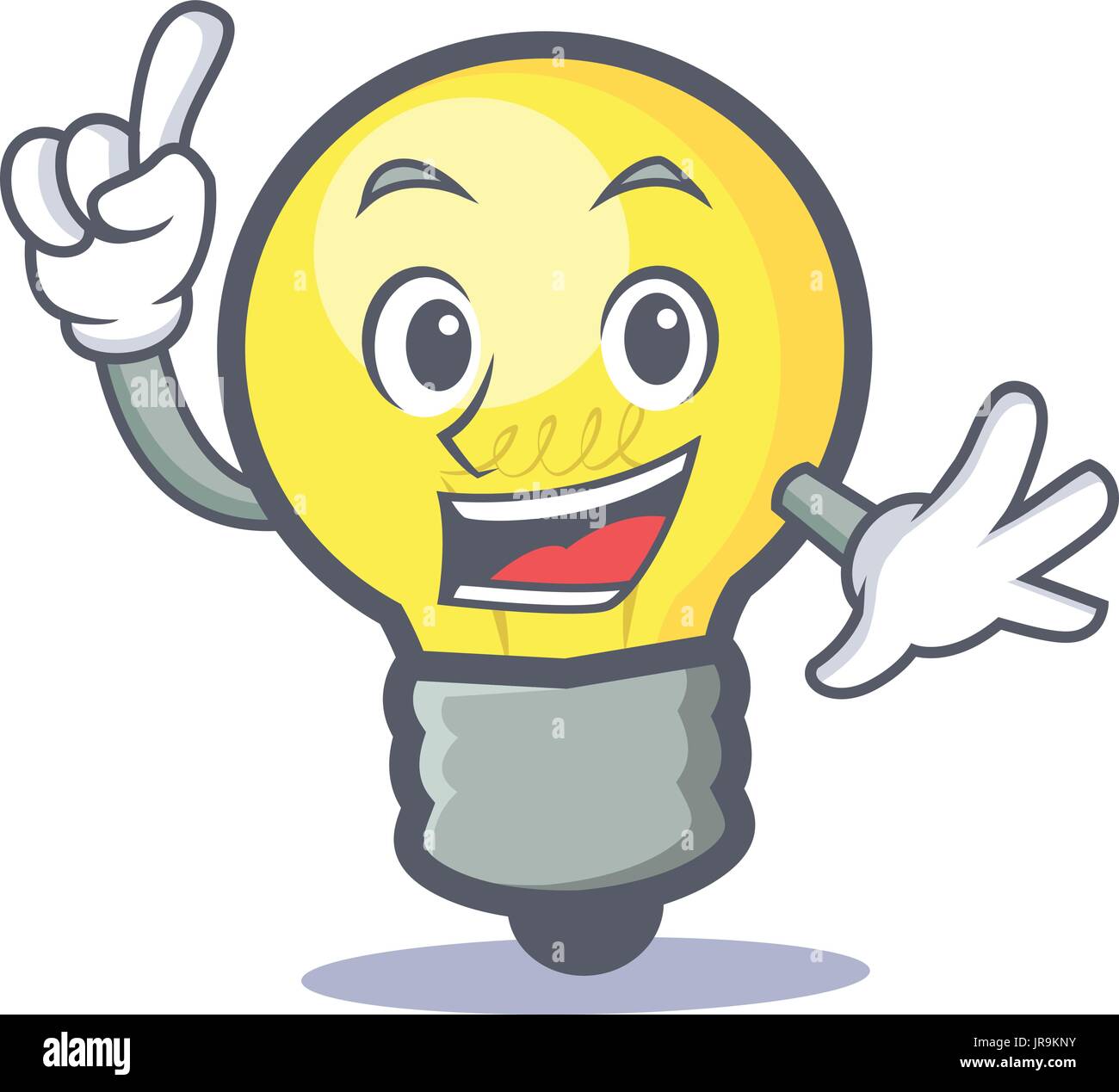 Finger light bulb character cartoon Stock Vector Image & Art - Alamy