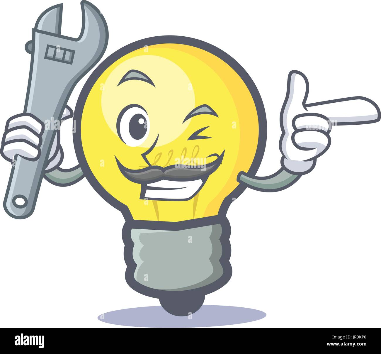 Mechanic light bulb character cartoon Stock Vector Image & Art - Alamy