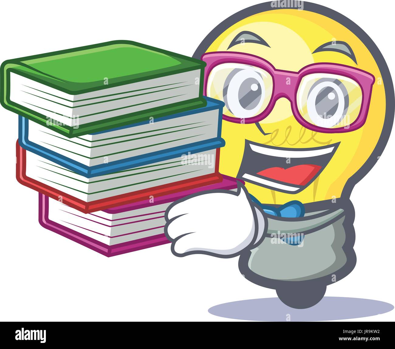 Student light bulb character cartoon with book Stock Vector Image & Art ...