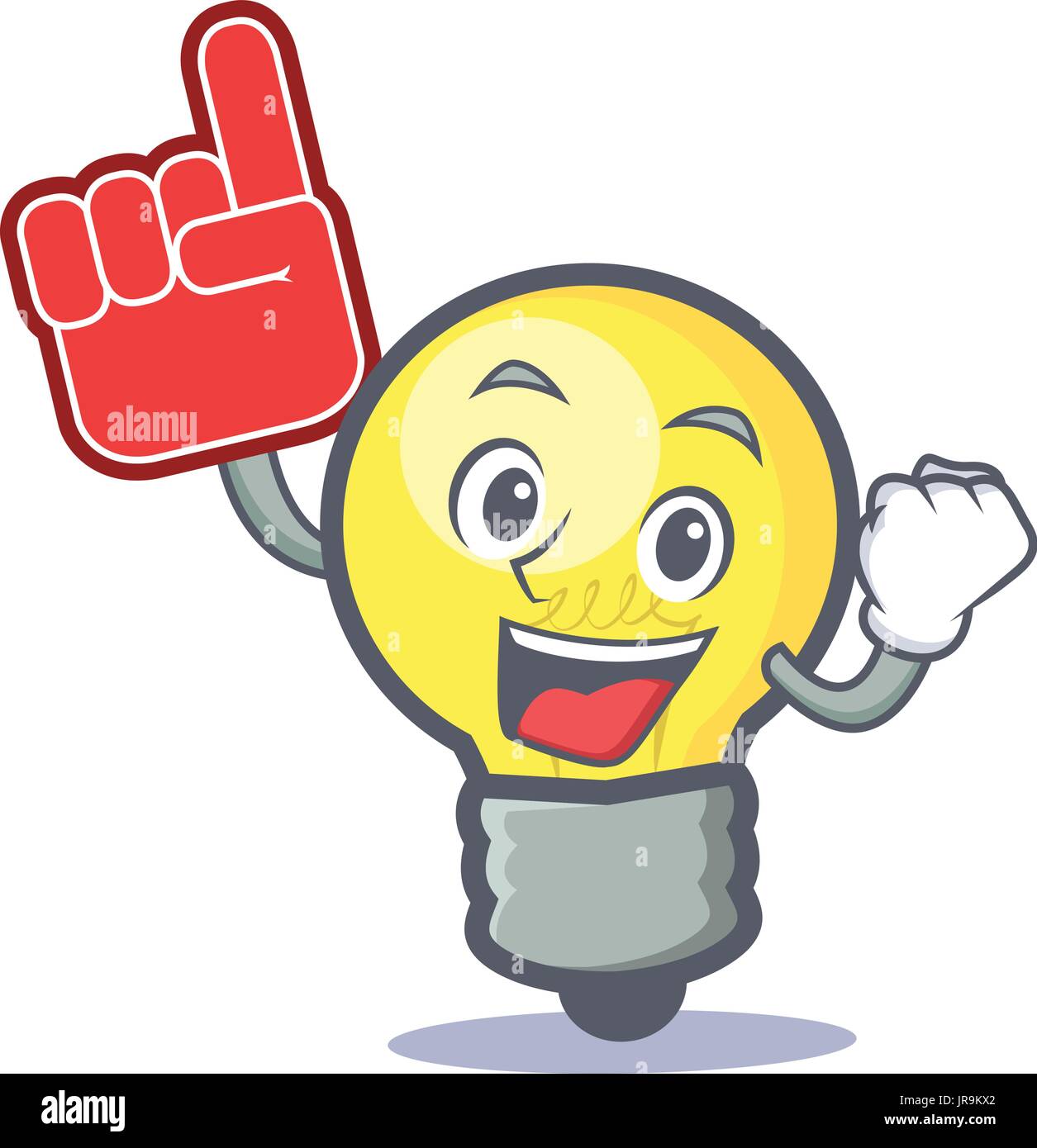 Foam finger light bulb character cartoon Stock Vector Image & Art - Alamy