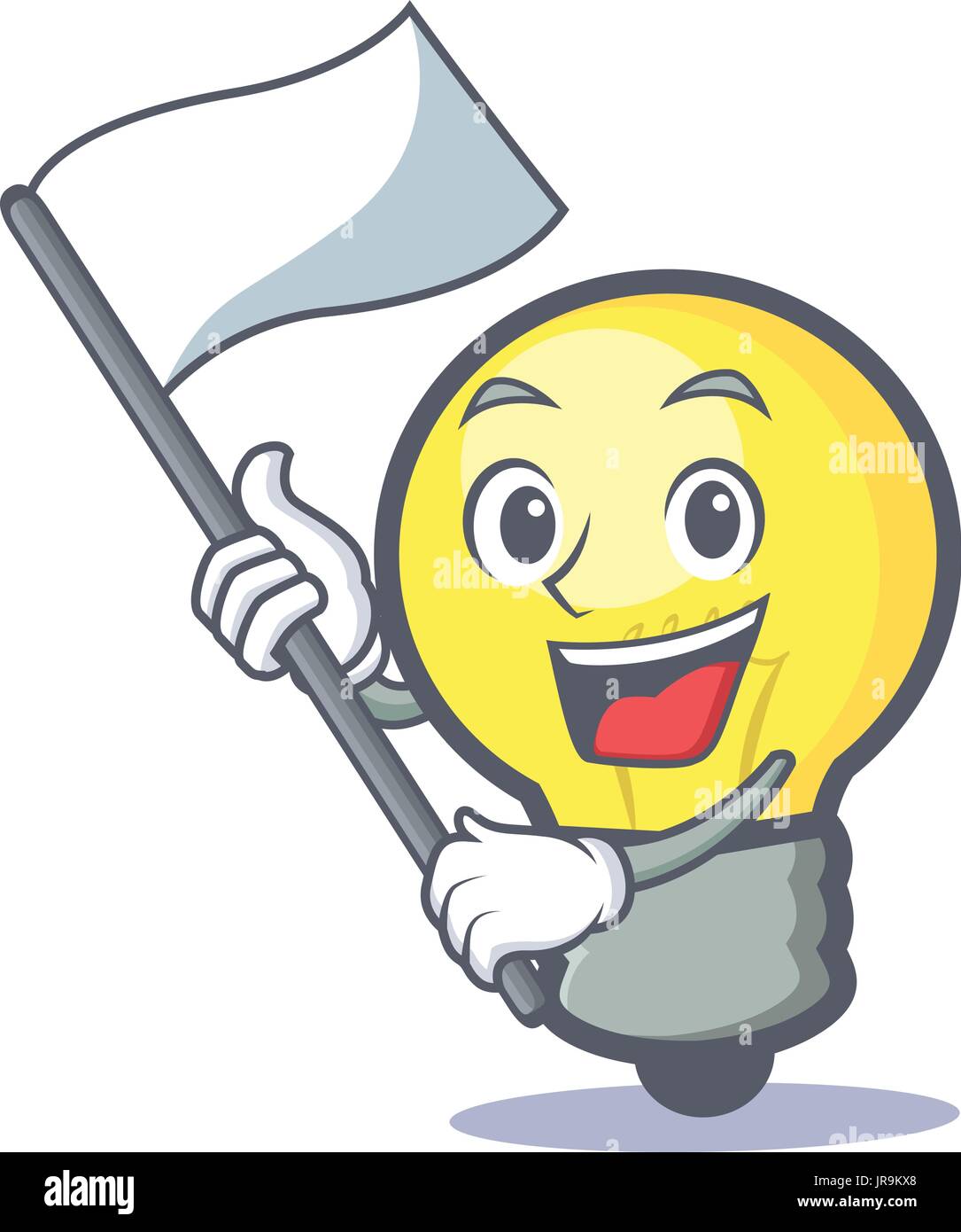 light bulb character cartoon with flag Stock Vector Image & Art - Alamy