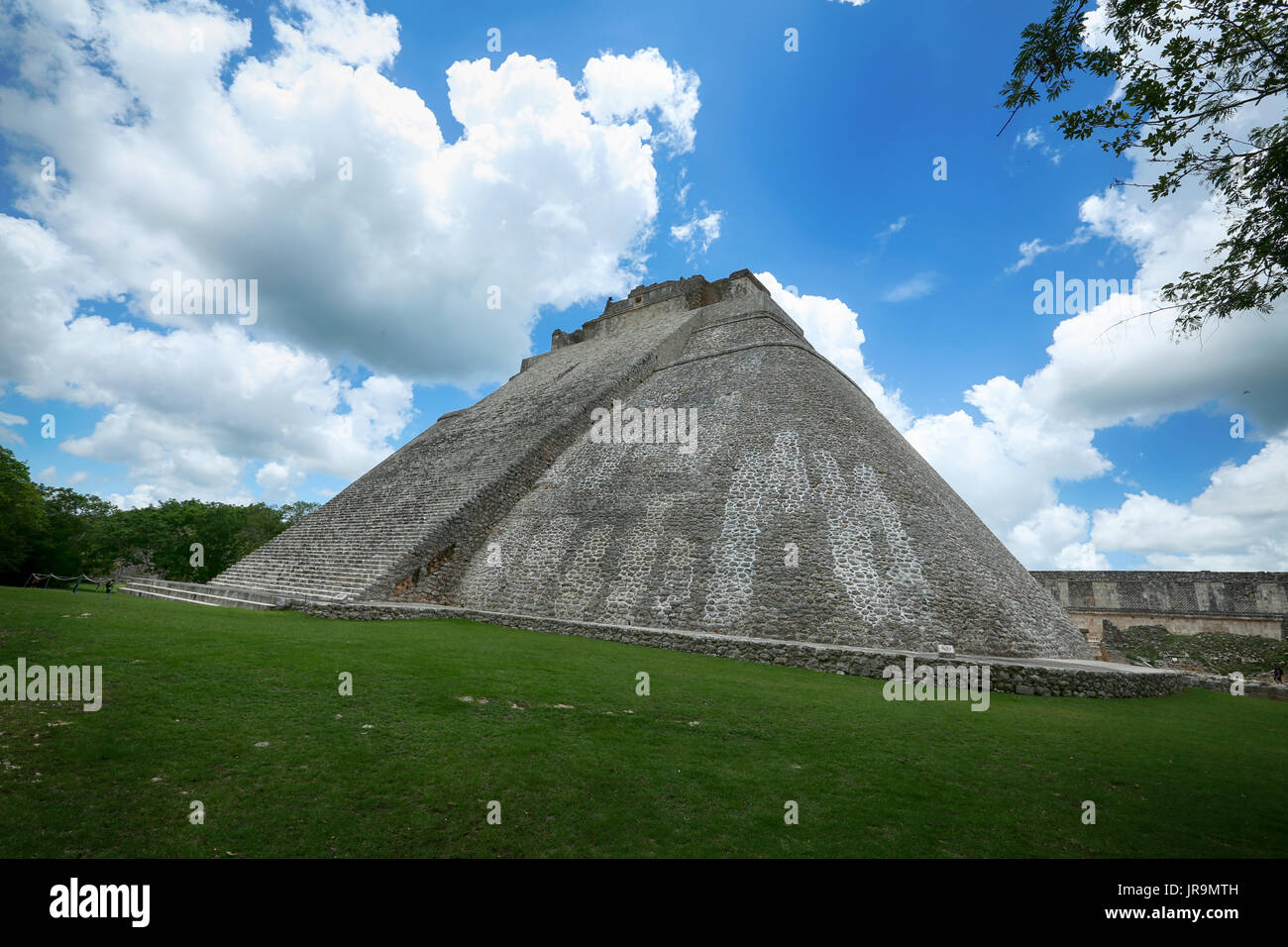 Pyramid of the Magician and The Ball Game Field, Mayan archaeological ...
