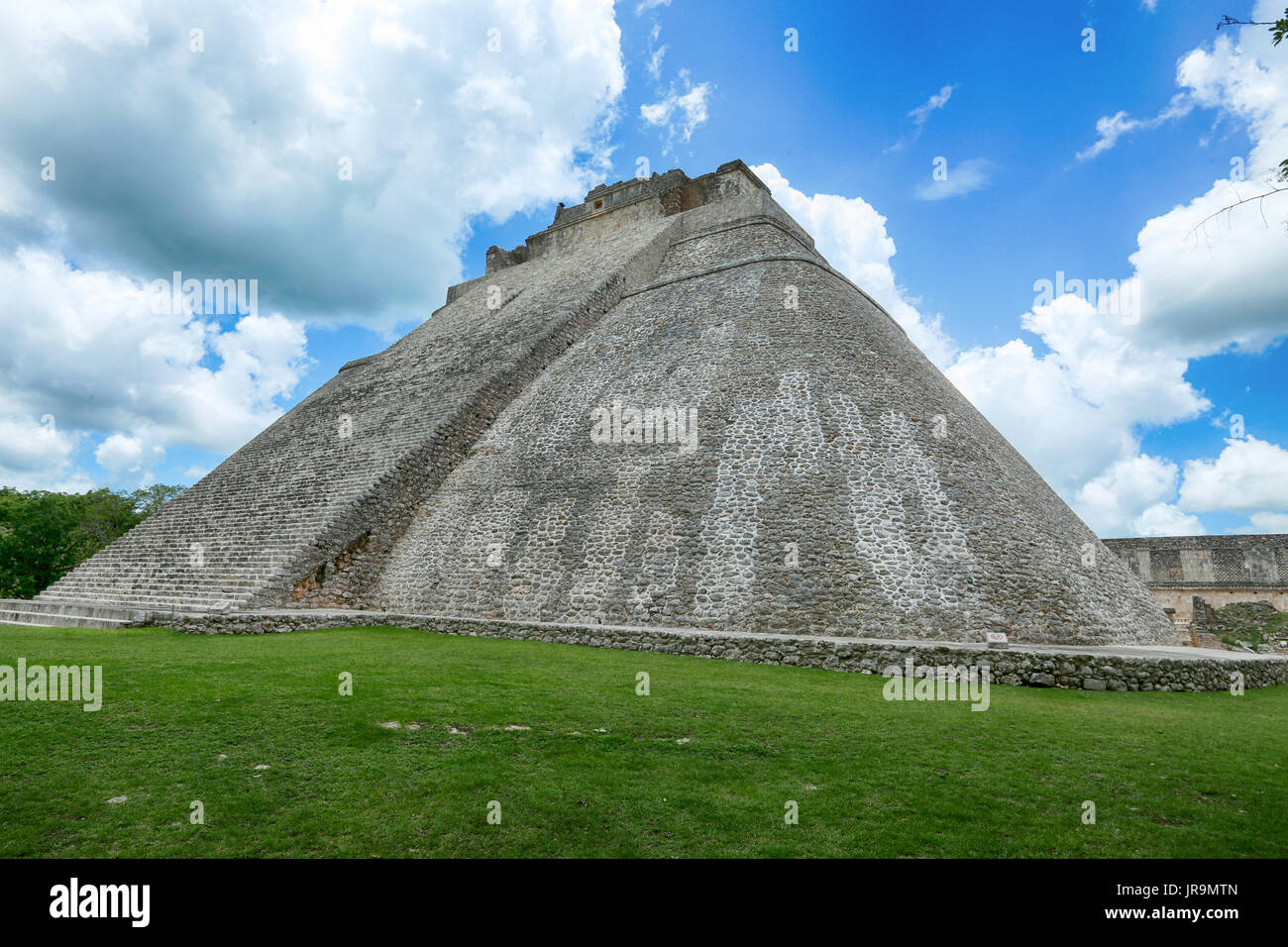 Pyramid of the Magician and The Ball Game Field, Mayan archaeological ...