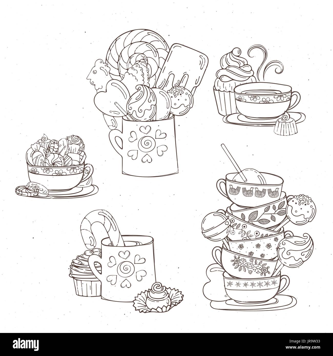 Assortment different cookies pastry Cut Out Stock Images & Pictures - Alamy