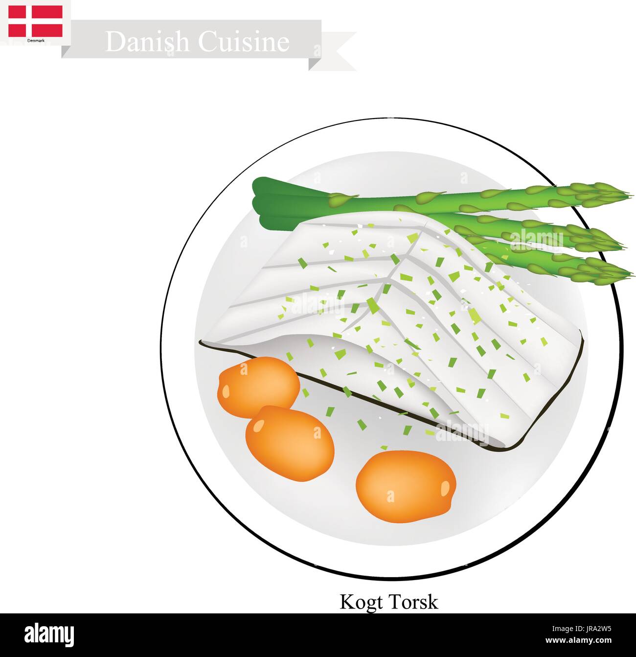 Cod and new potatoes Stock Vector Images - Alamy