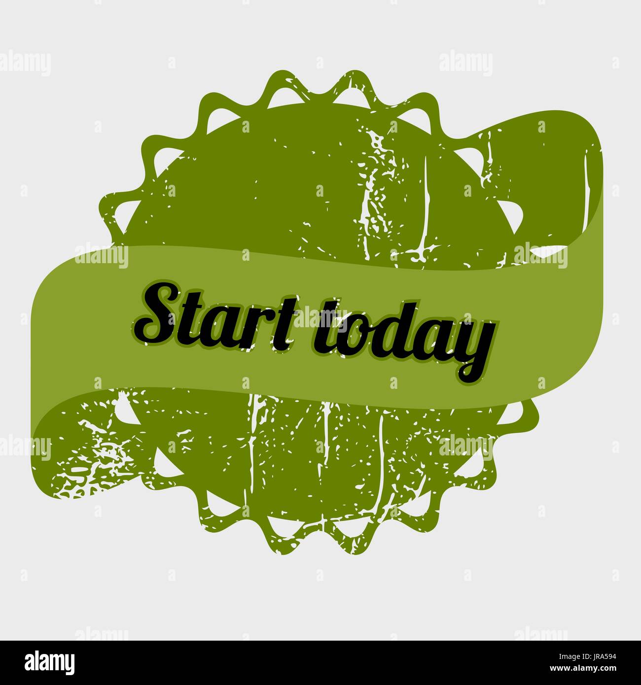 Grunge stamp in green with the words start today, vector illustration ...