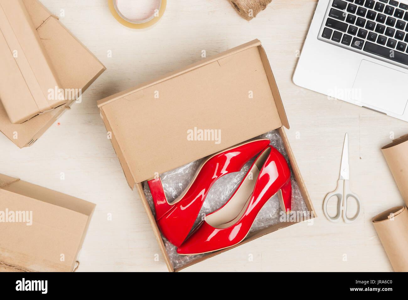 Shoes on boxes hi-res stock photography and images - Alamy
