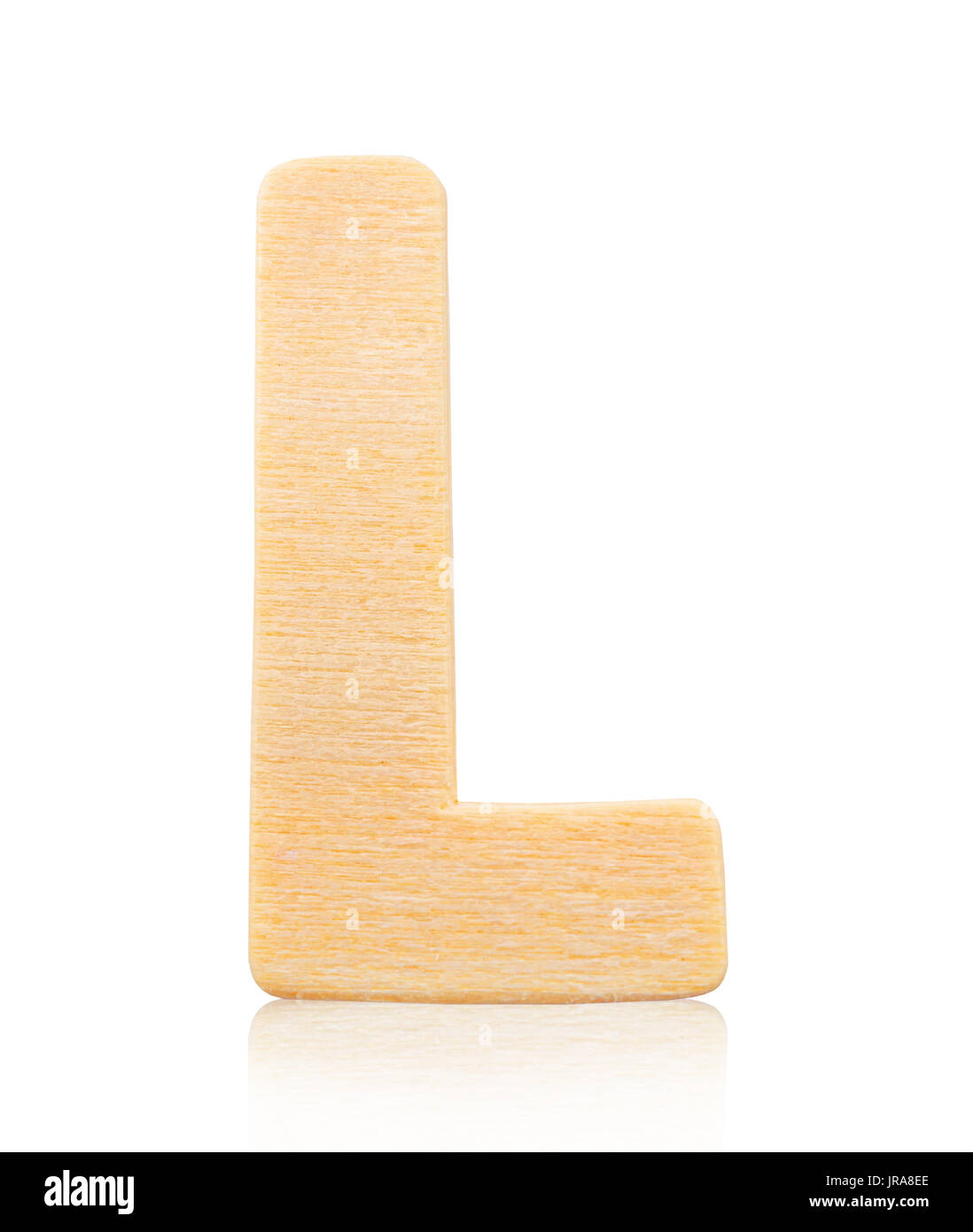 Single capital block wooden letter L isolated on white background, Save ...