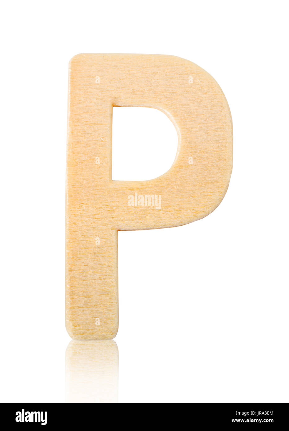 Single capital block wooden letter P isolated on white background, Save ...
