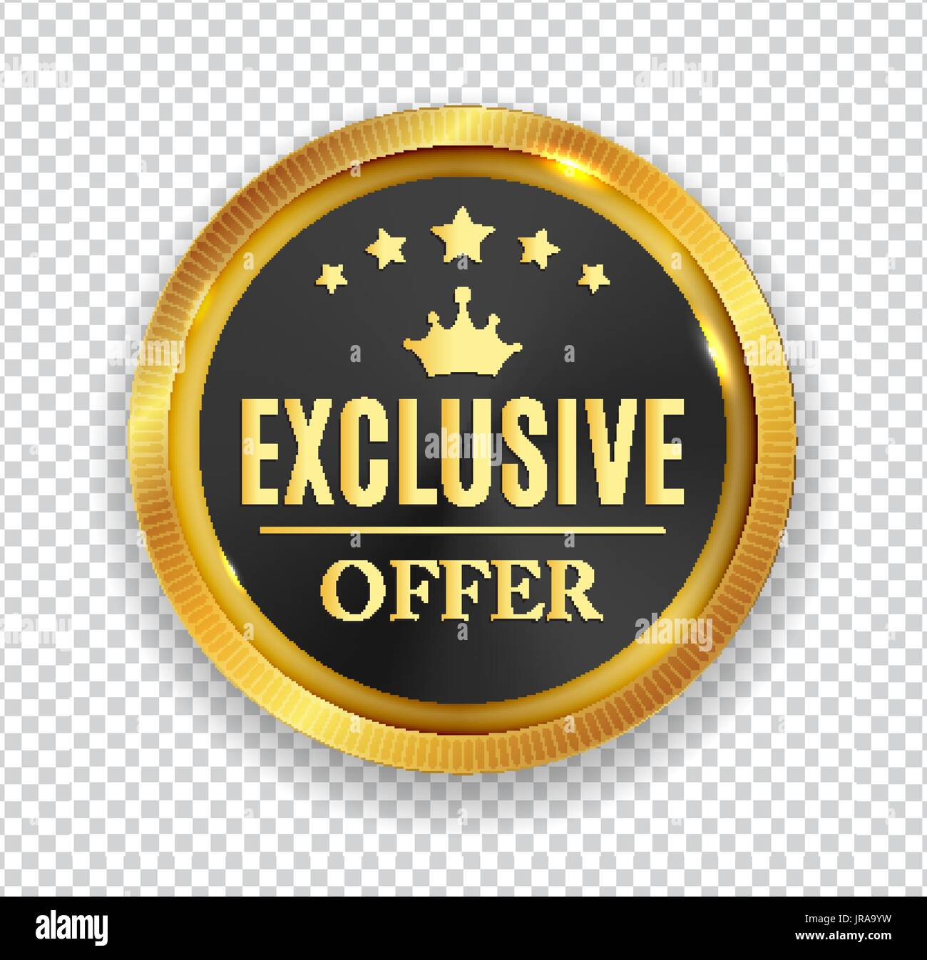 Exclusive Offer Golden Medal Icon Seal Sign Isolated on White B Stock ...