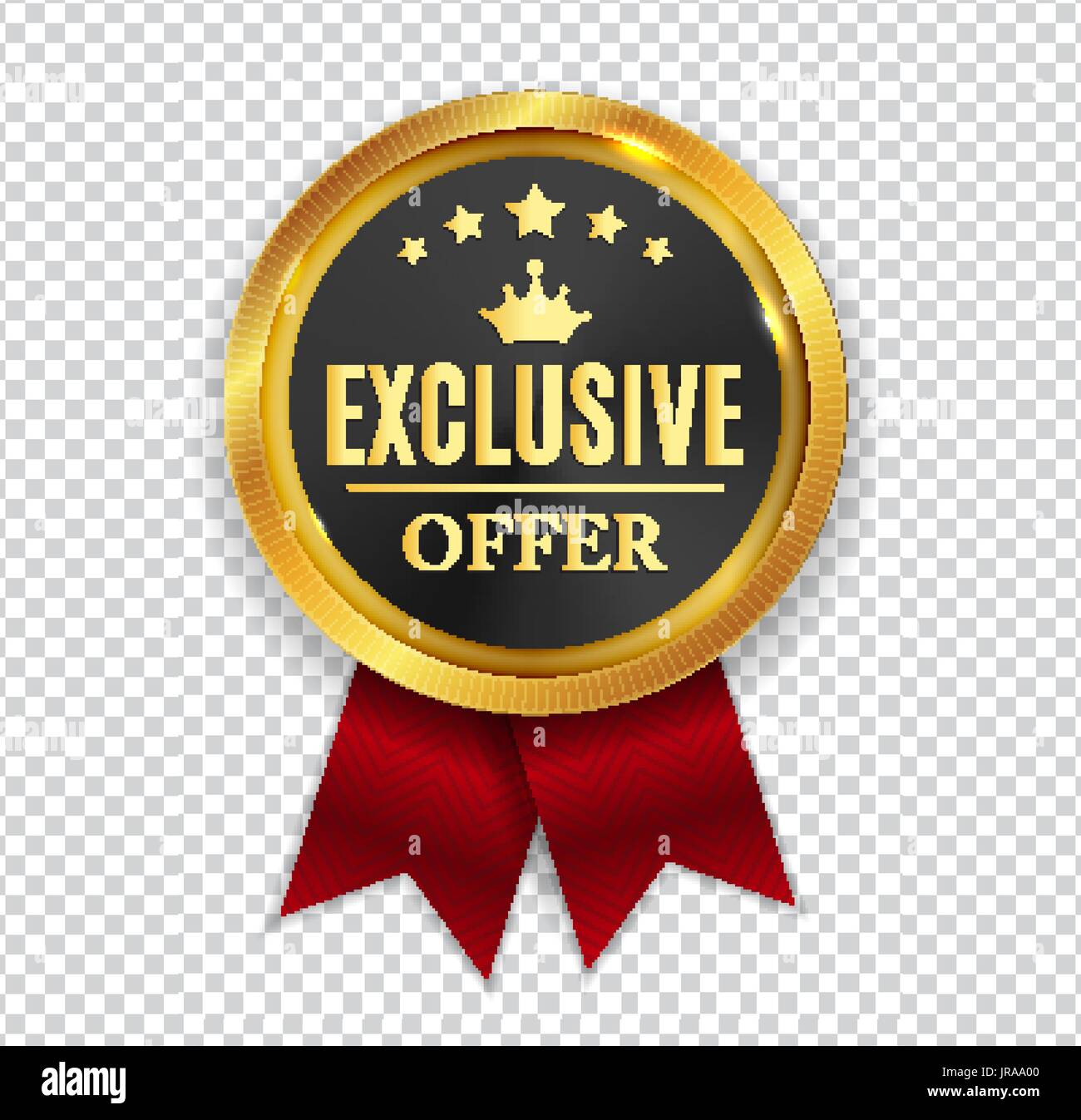 Exclusive Offer Golden Medal Icon Seal Sign Isolated on White B Stock ...