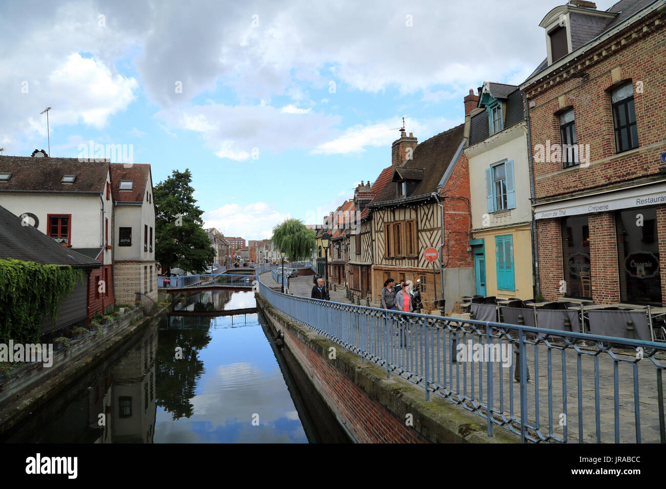 canal alongside Rue Motte, Amiens, France Stock Photo - Alamy