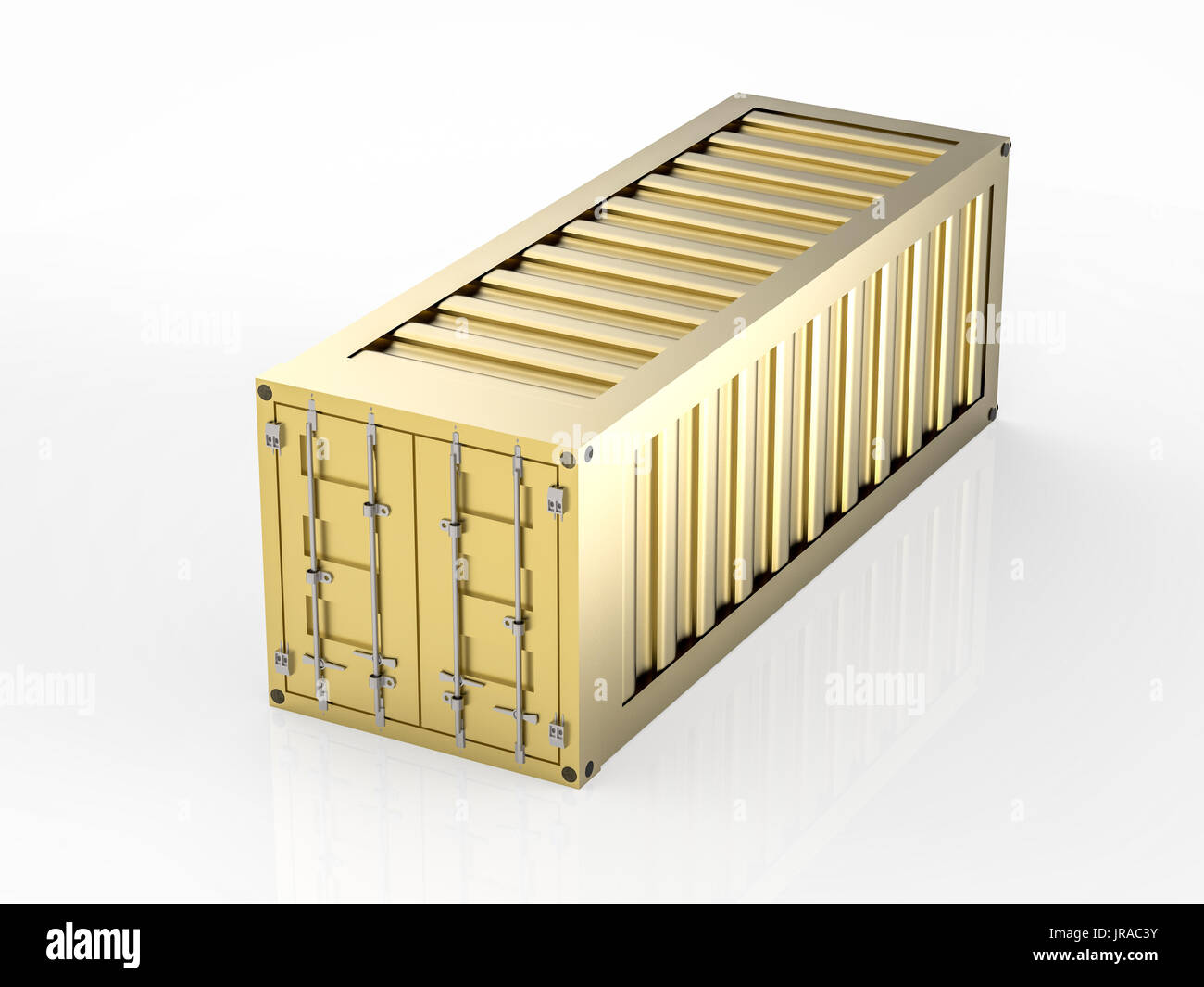 3d rendering gold container on white background Stock Photo - Alamy