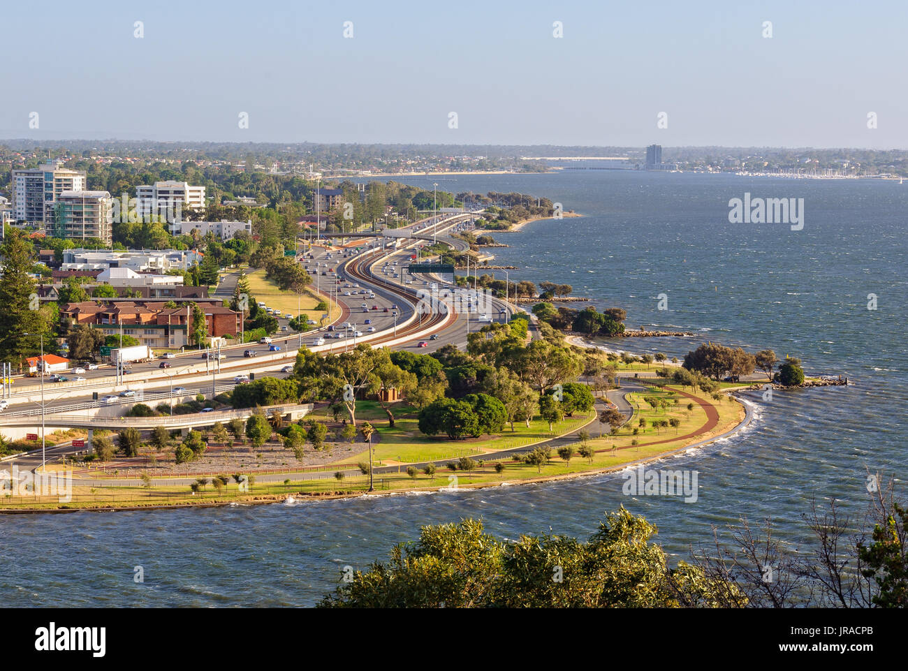 Swan River and Mill Point photographed from Kings Park - Perth, WA ...