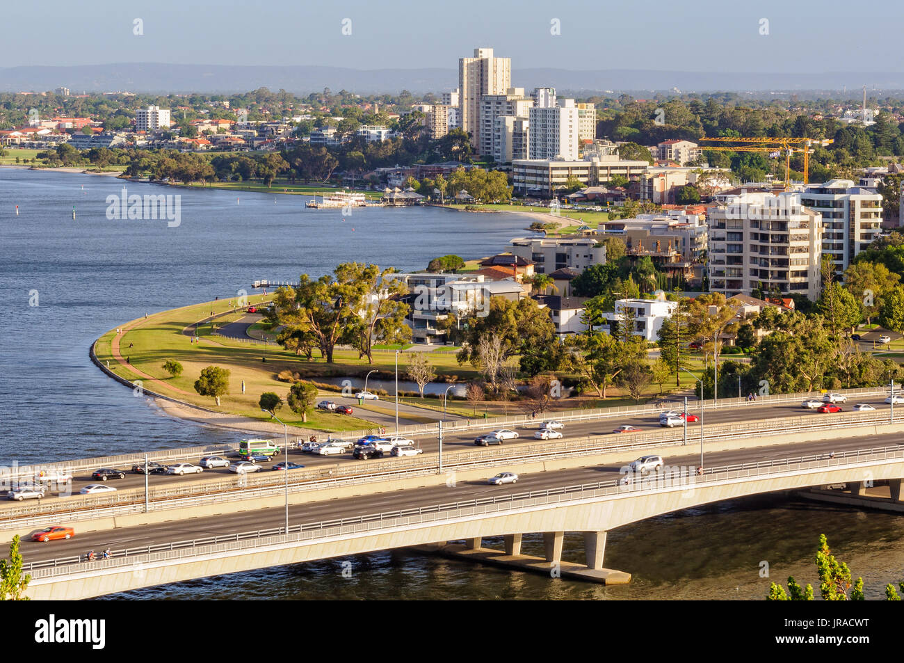 Narrows Bridge, Swan River and South Perth Esplanade photographed from ...