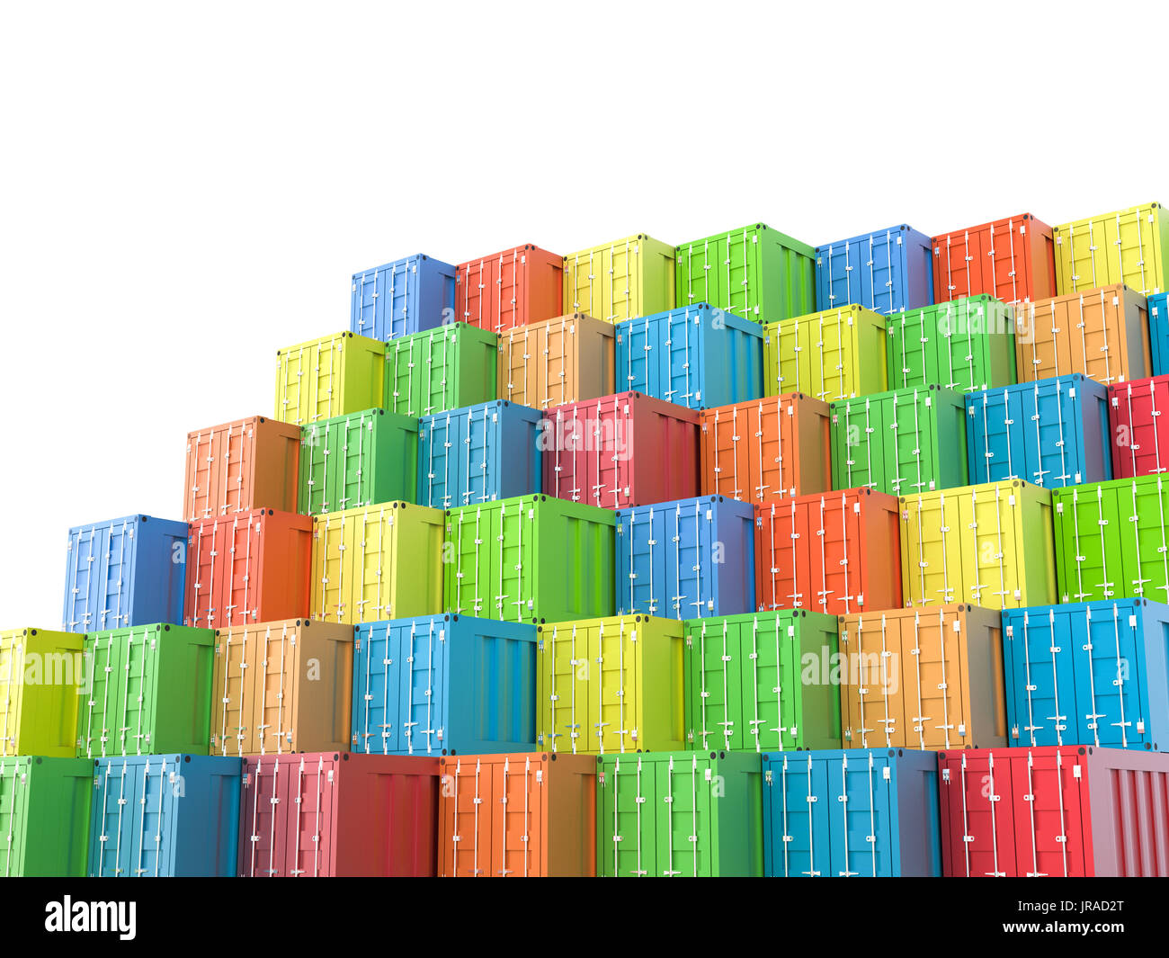 3d rendering heap of colorful containers Stock Photo - Alamy
