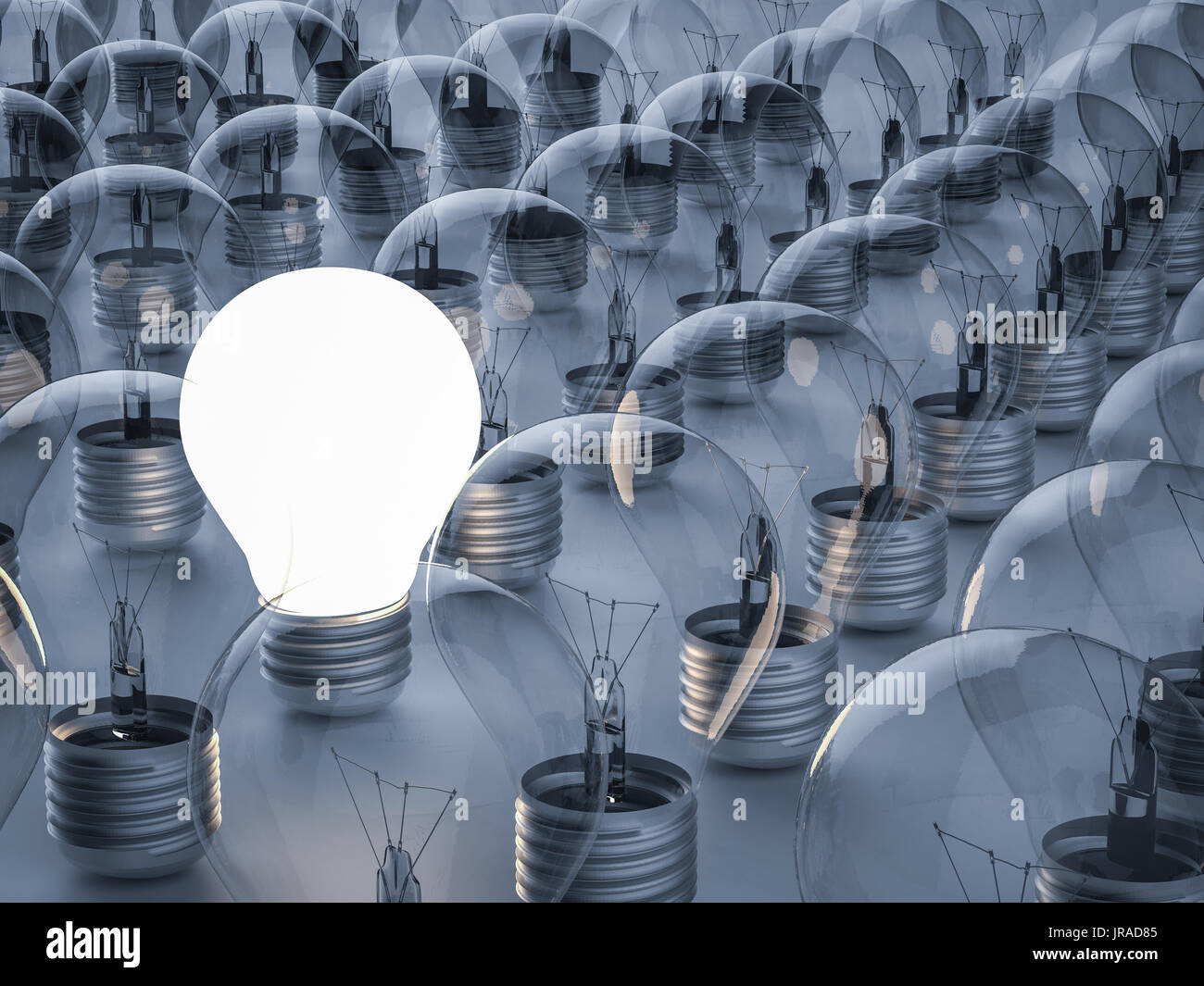 differential concept with shining light bulb Stock Photo - Alamy