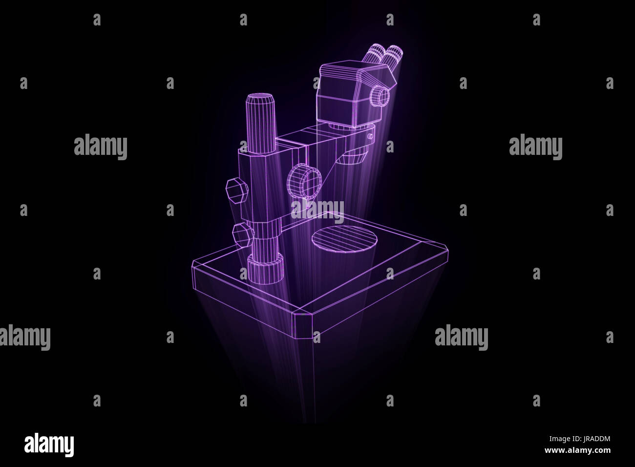Microscope in Hologram Wireframe Style. Nice 3D Rendering Stock Photo ...