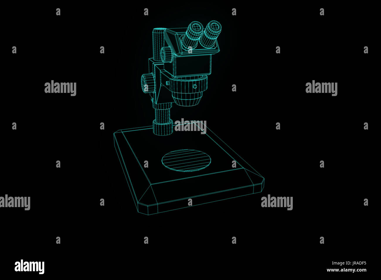 Microscope in Hologram Wireframe Style. Nice 3D Rendering Stock Photo ...