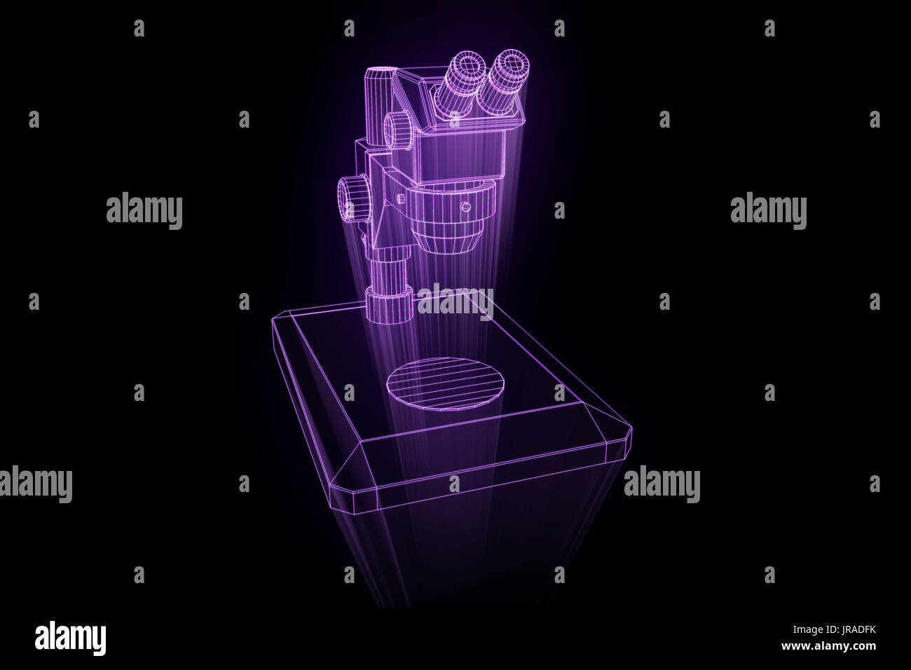 Microscope in Hologram Wireframe Style. Nice 3D Rendering Stock Photo ...