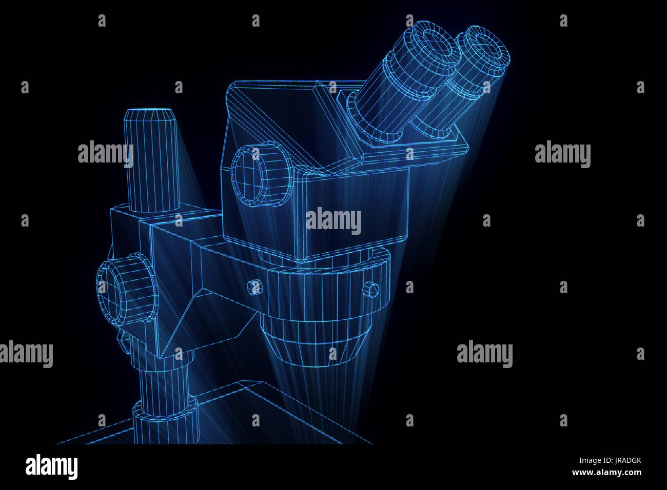 Microscope in Hologram Wireframe Style. Nice 3D Rendering Stock Photo ...