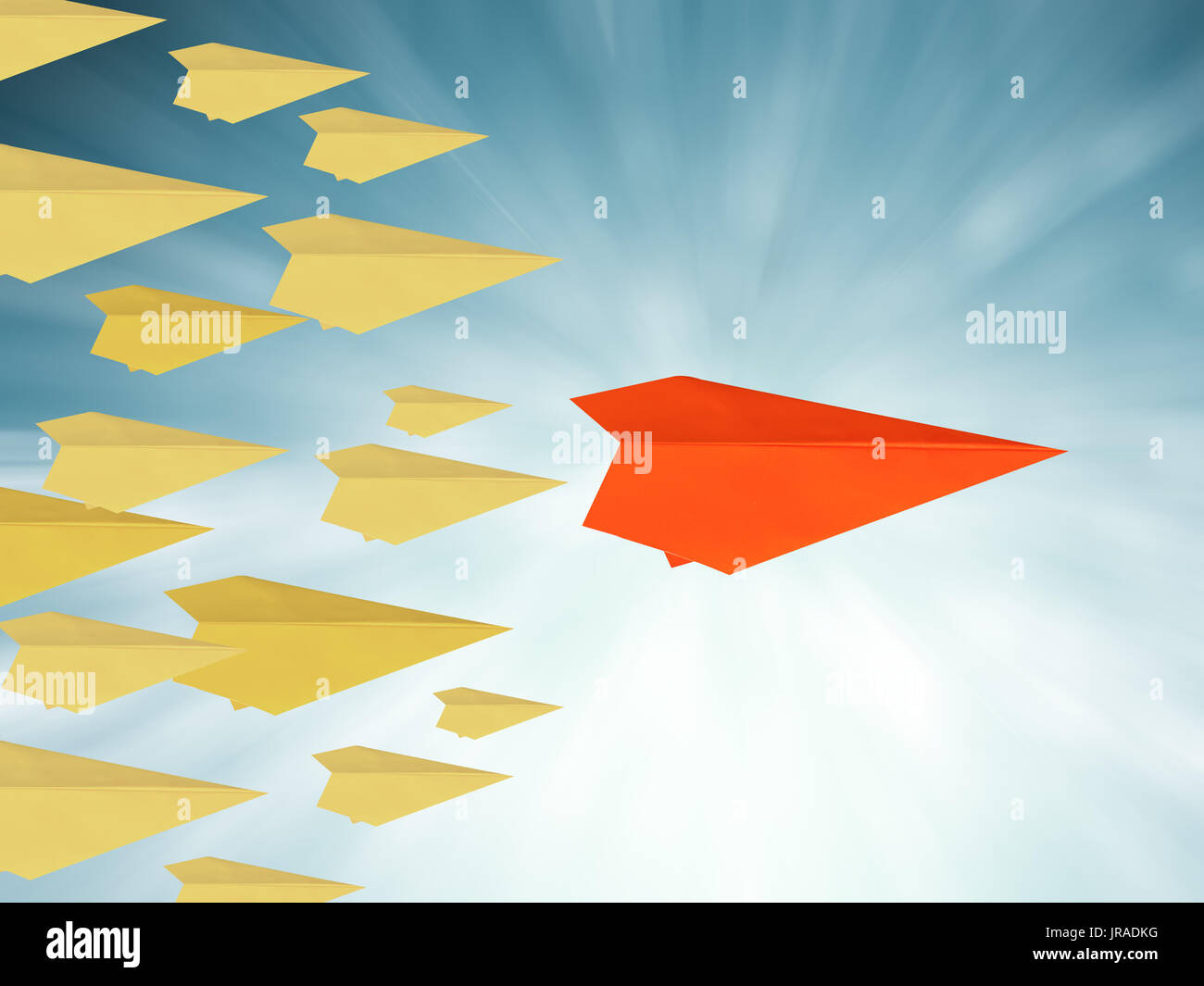 leadership concept with paper plane as a leader Stock Photo - Alamy
