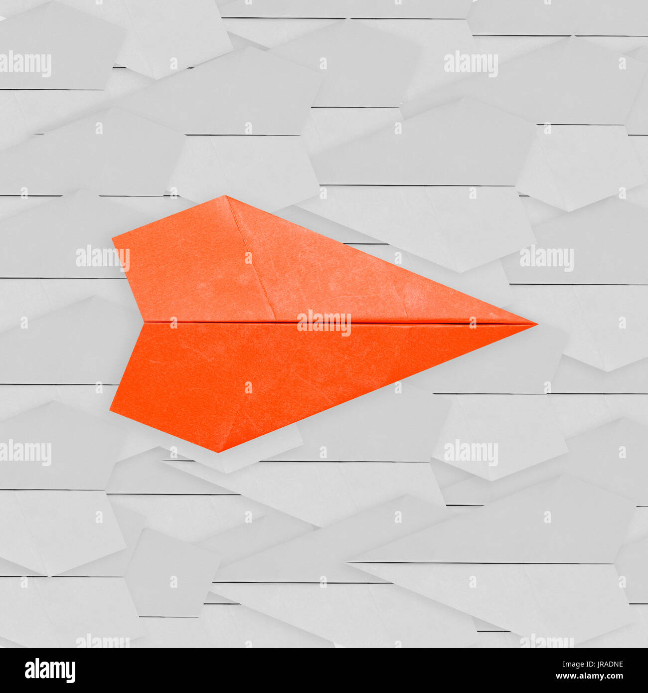 differentiation concept with orange paper plane Stock Photo - Alamy