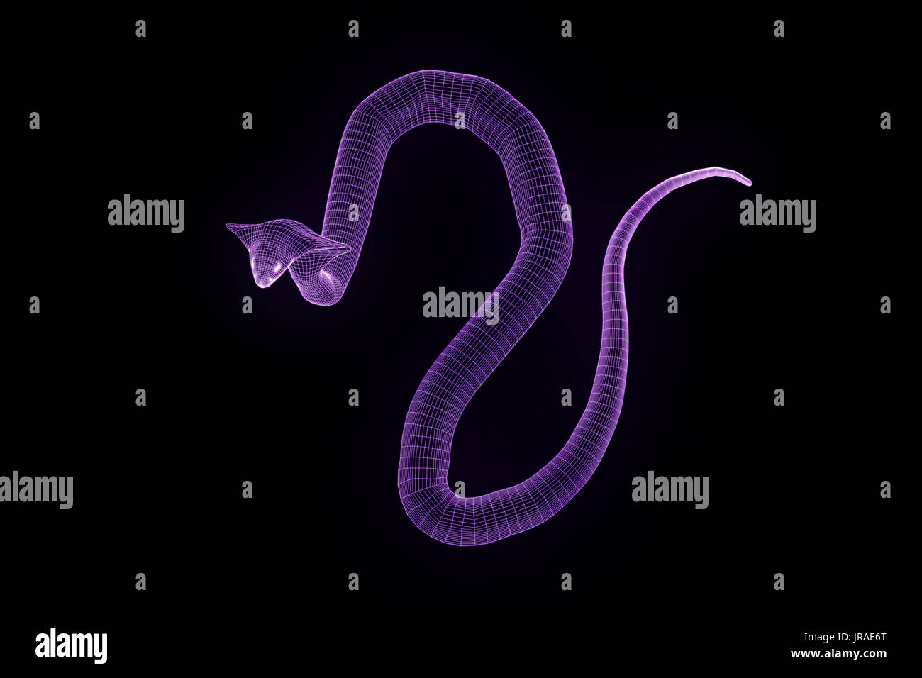 Snake in Hologram Wireframe Style. Nice 3D Rendering Stock Photo - Alamy