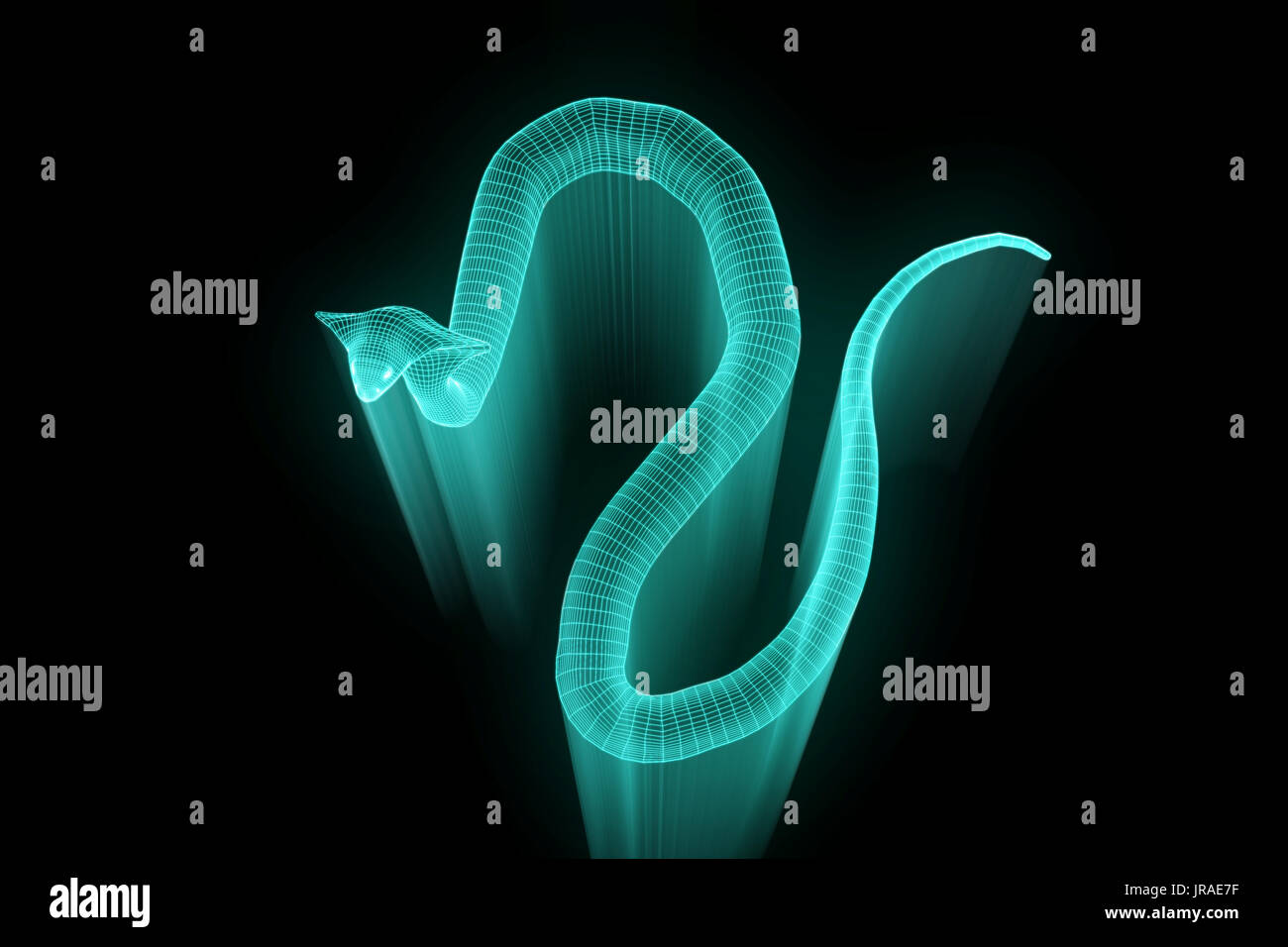 Snake in Hologram Wireframe Style. Nice 3D Rendering Stock Photo - Alamy