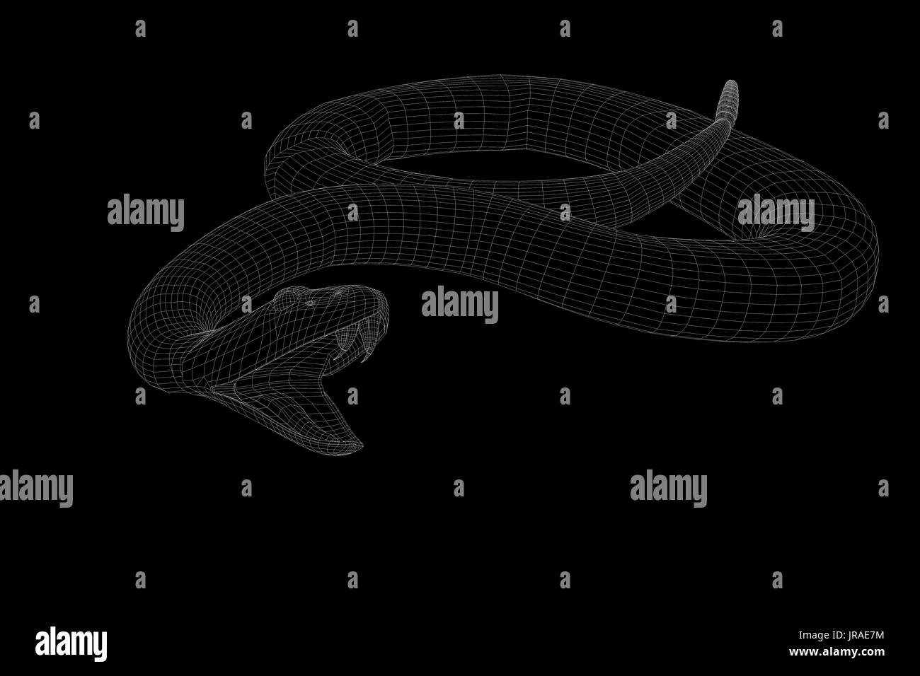 Snake in Hologram Wireframe Style. Nice 3D Rendering Stock Photo - Alamy