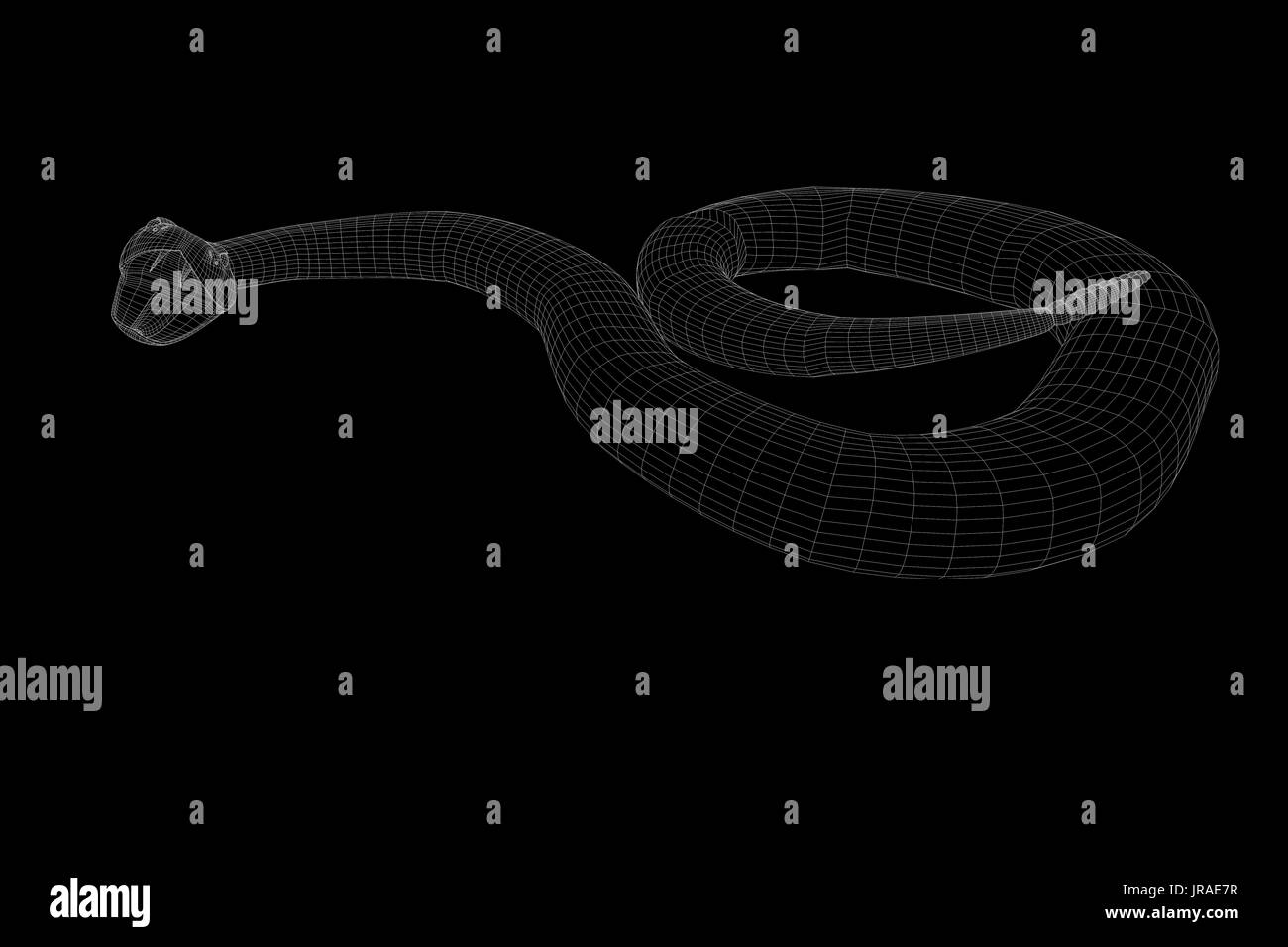 Snake in Hologram Wireframe Style. Nice 3D Rendering Stock Photo - Alamy