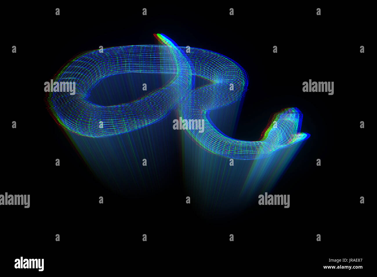 Snake in Hologram Wireframe Style. Nice 3D Rendering Stock Photo - Alamy