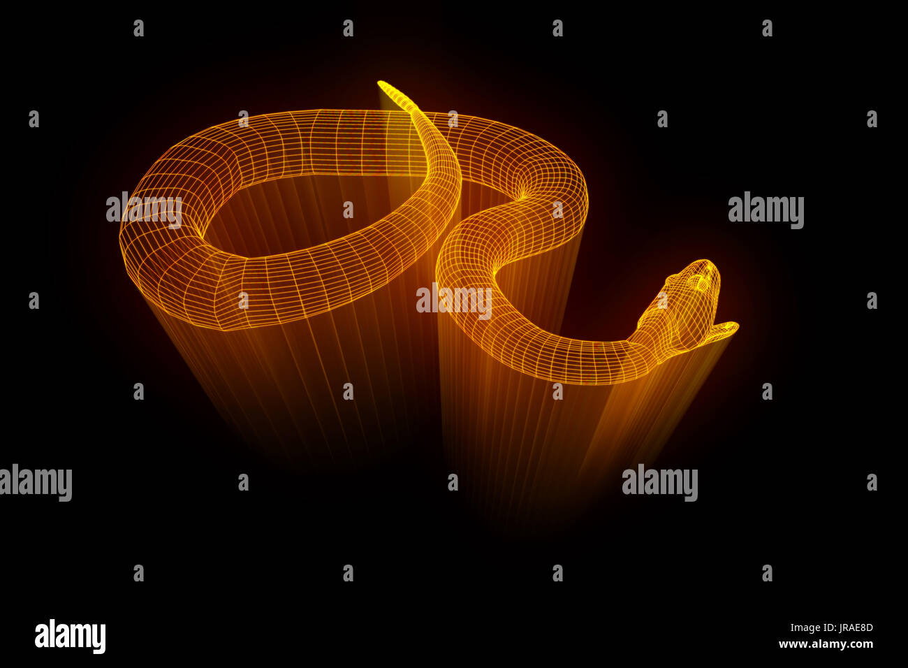 Snake in Hologram Wireframe Style. Nice 3D Rendering Stock Photo - Alamy