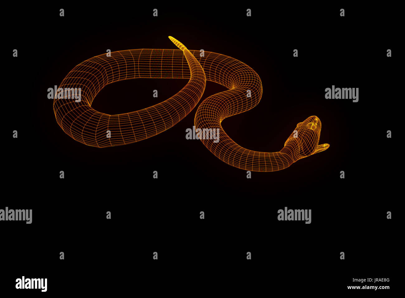 Snake in Hologram Wireframe Style. Nice 3D Rendering Stock Photo - Alamy