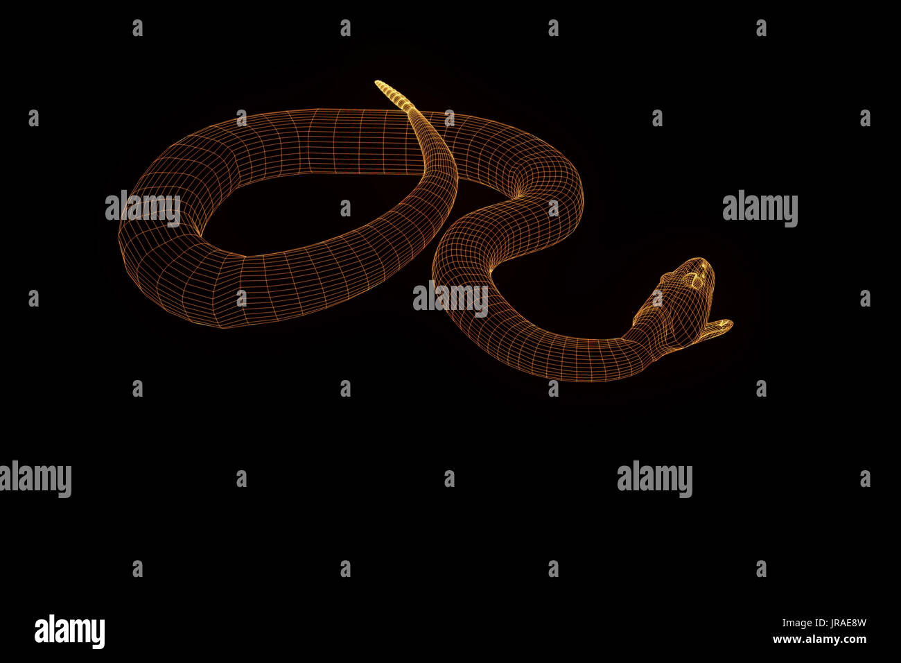 Snake in Hologram Wireframe Style. Nice 3D Rendering Stock Photo - Alamy