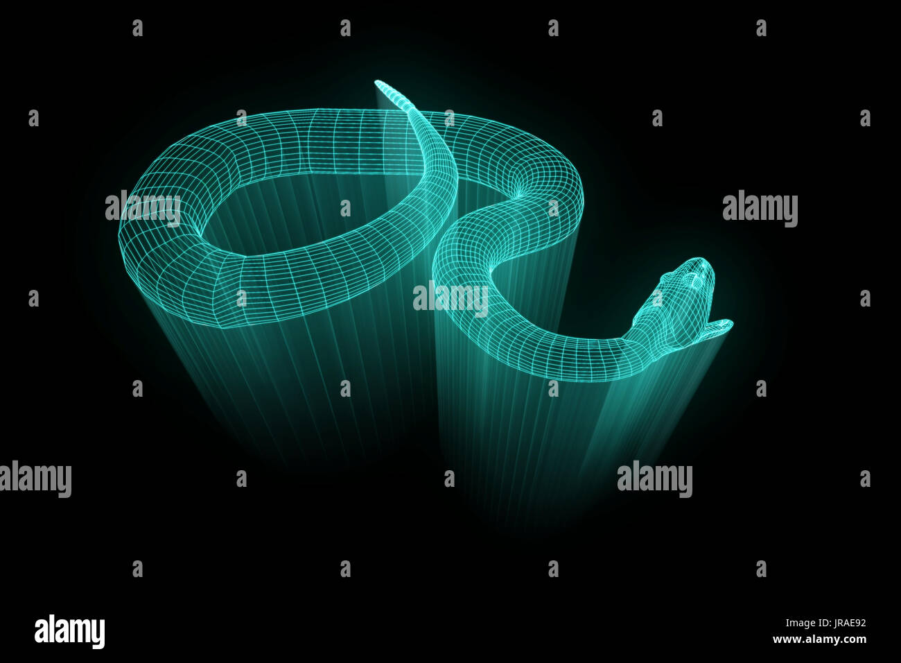 Snake in Hologram Wireframe Style. Nice 3D Rendering Stock Photo - Alamy