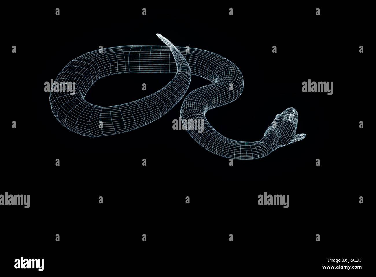Snake in Hologram Wireframe Style. Nice 3D Rendering Stock Photo - Alamy
