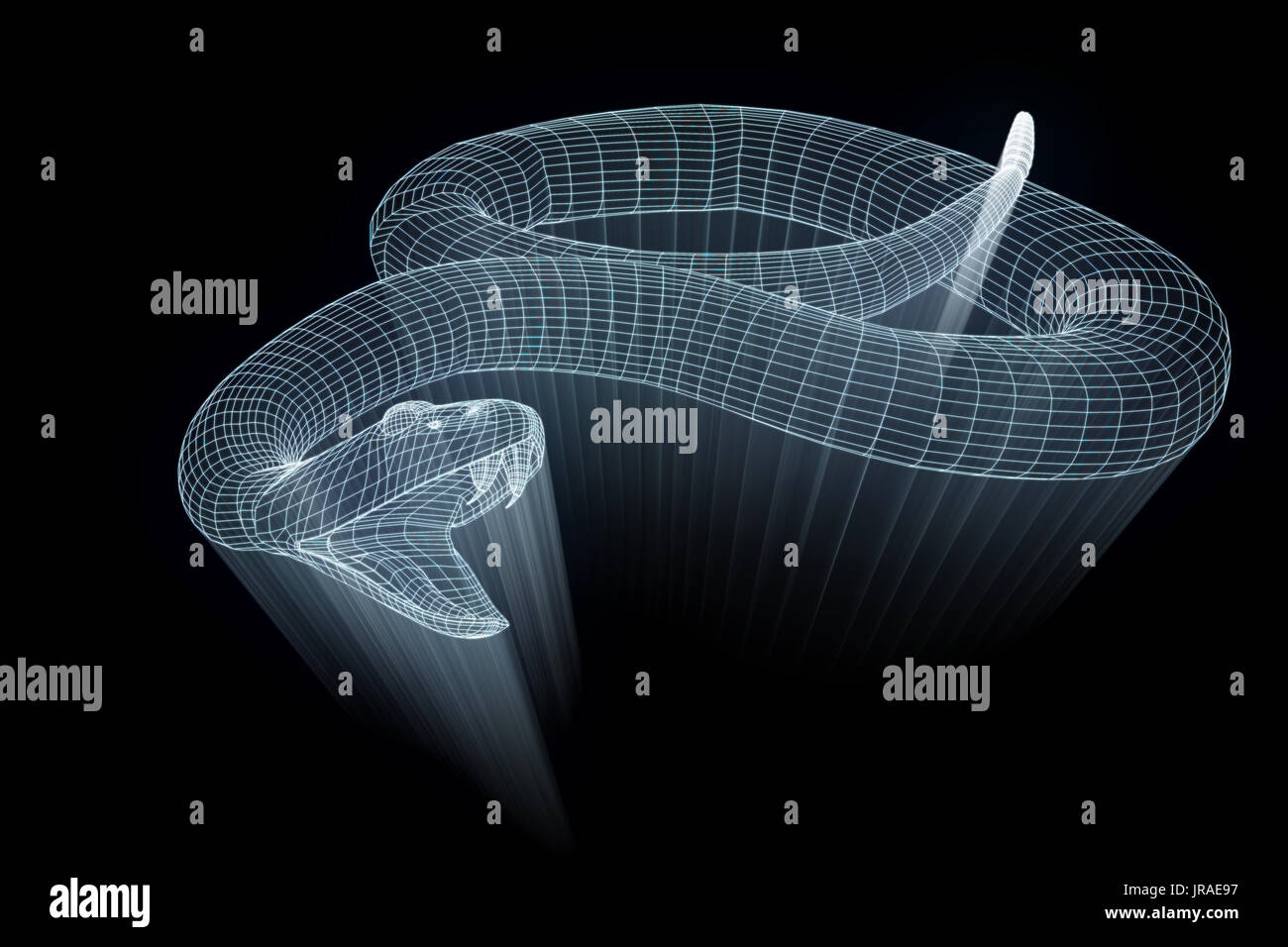 Snake in Hologram Wireframe Style. Nice 3D Rendering Stock Photo - Alamy
