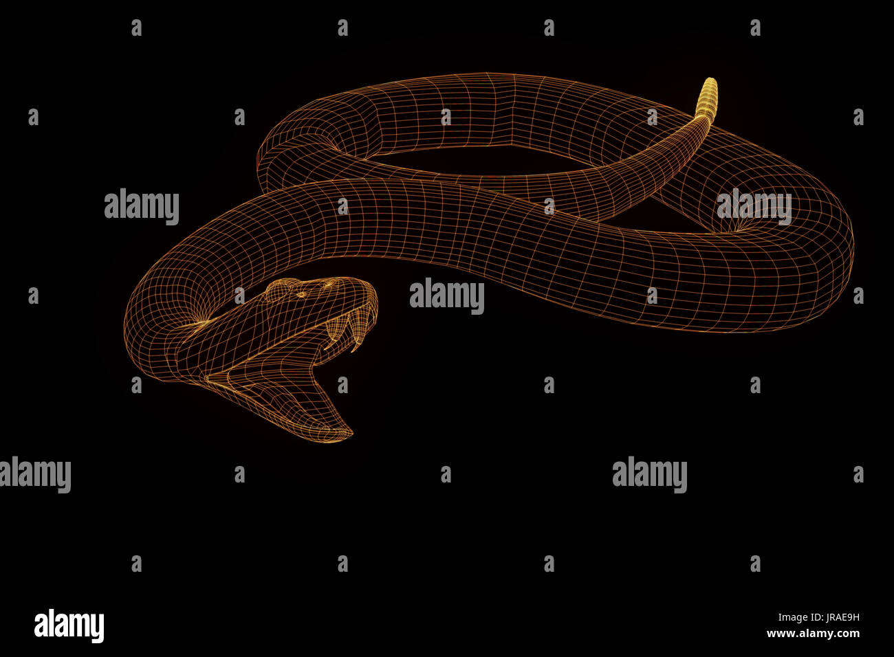 Snake in Hologram Wireframe Style. Nice 3D Rendering Stock Photo - Alamy