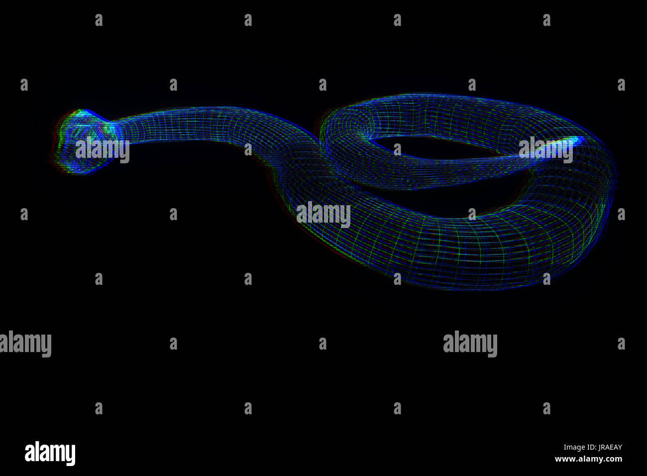 Snake in Hologram Wireframe Style. Nice 3D Rendering Stock Photo - Alamy
