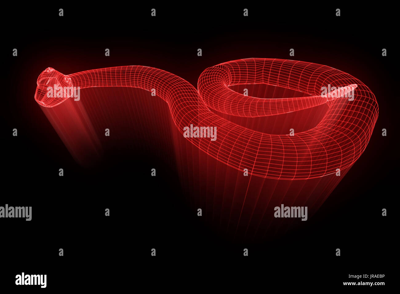 Snake in Hologram Wireframe Style. Nice 3D Rendering Stock Photo - Alamy