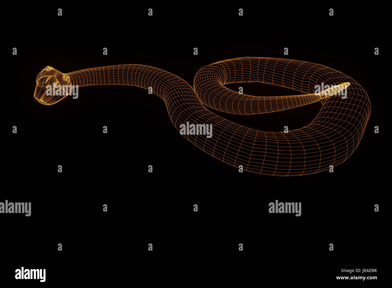 Snake in Hologram Wireframe Style. Nice 3D Rendering Stock Photo - Alamy