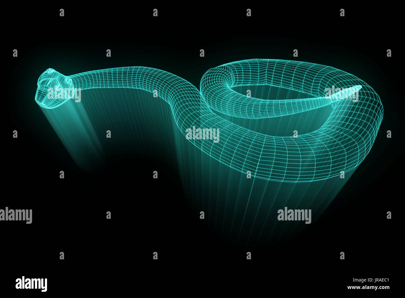 Snake in Hologram Wireframe Style. Nice 3D Rendering Stock Photo - Alamy