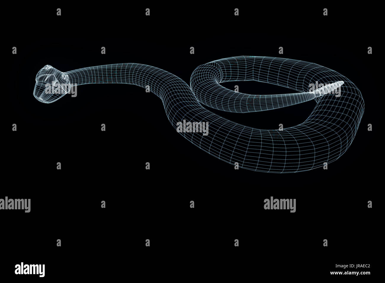 Snake in Hologram Wireframe Style. Nice 3D Rendering Stock Photo - Alamy