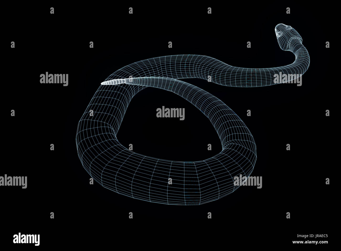 Snake in Hologram Wireframe Style. Nice 3D Rendering Stock Photo - Alamy